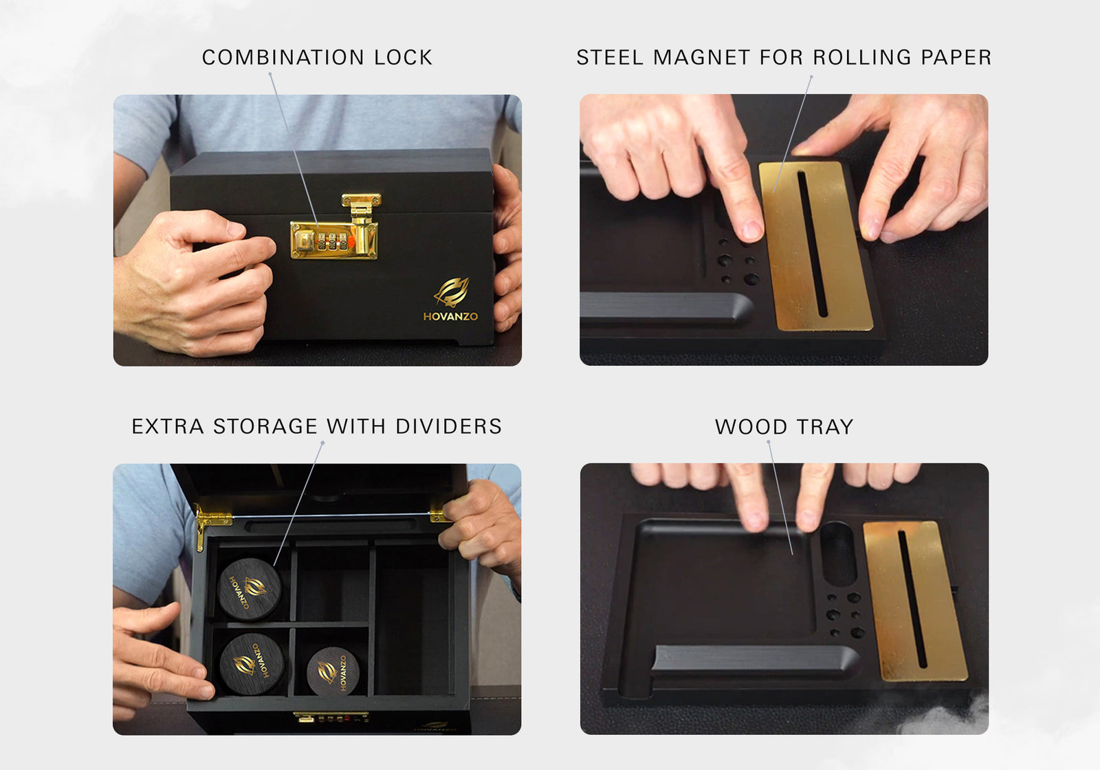Premium Large Bamboo Storage Box with Combination Lock - Decorative Se